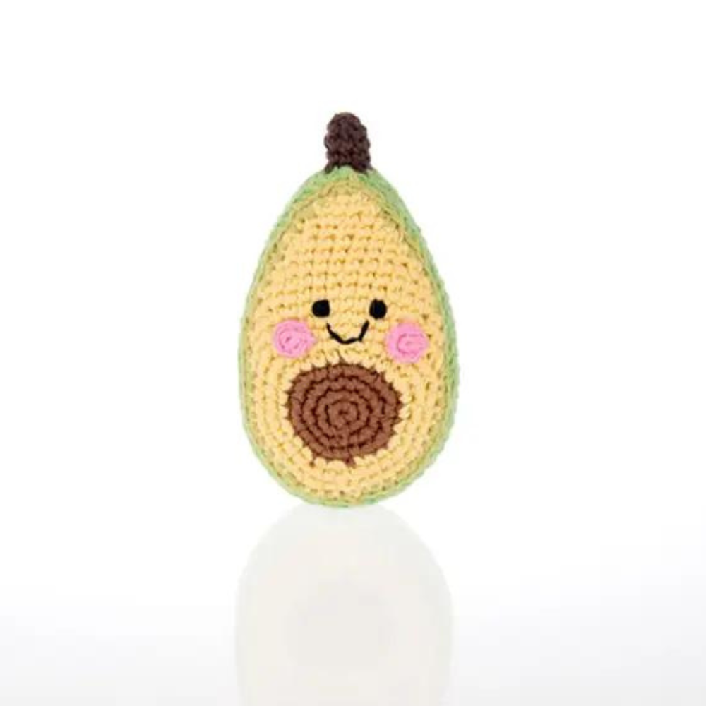 Friendly Avocado Rattle Soft Toy – Eco Bambini
